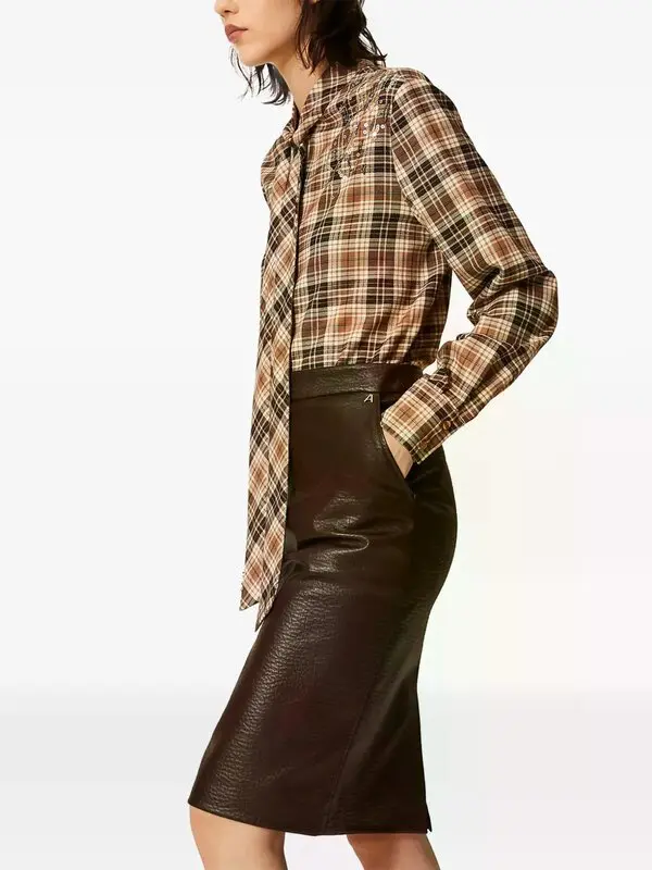 TWINSET Tartan Flannel Shirt With Embroidery