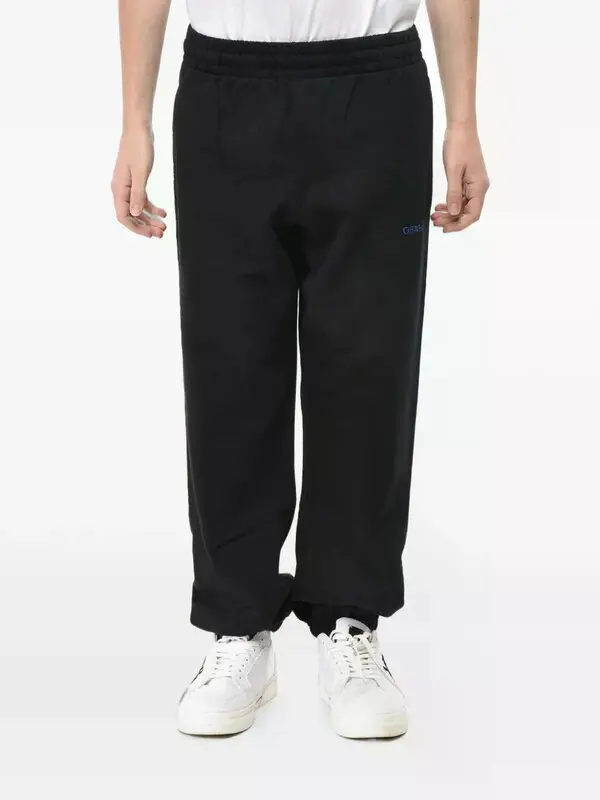 Off-White Logo-print Elasticated-cuff Track Pants - Black
