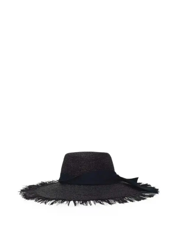 GIGI BURRIS MILLINERY Astrid Frayed-edge Hat - Black