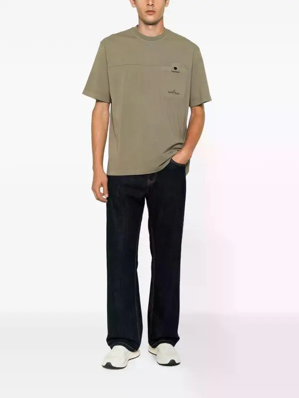 Stone Island Logo-print Chest-pocket T-shirt