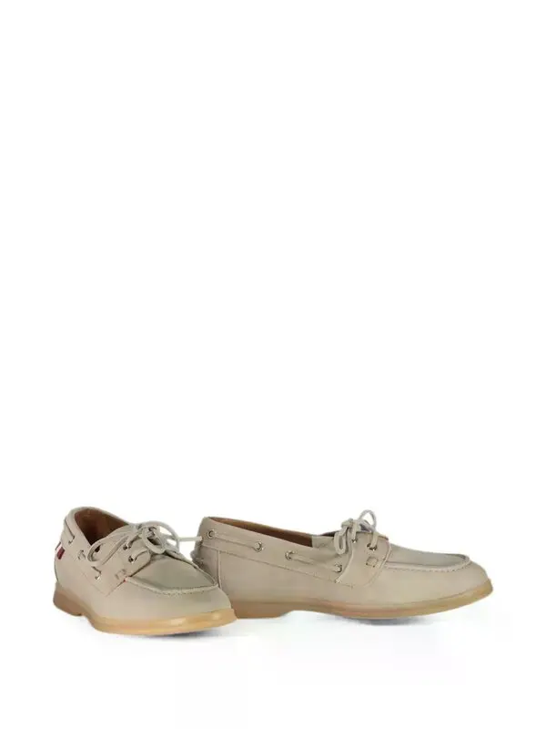 Bally Beige Leather Lace-up Loafers