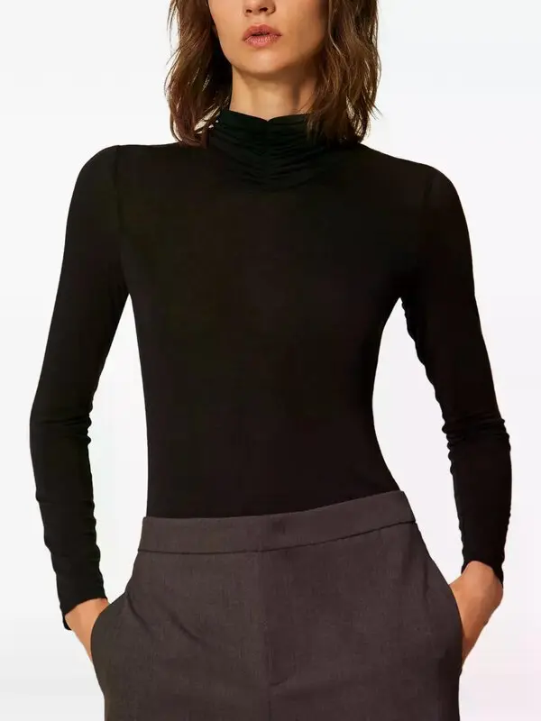 TWINSET Turtleneck Top With Draping