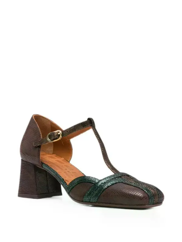 Chie Mihara Volai Lizard-effect T-bar Heeled Pumps