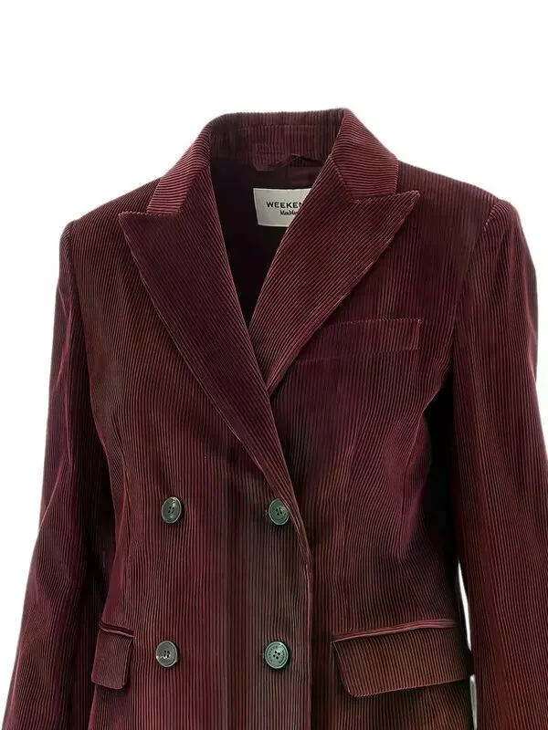 Max Mara Cotton Corduroy Velvet Blazer - Red
