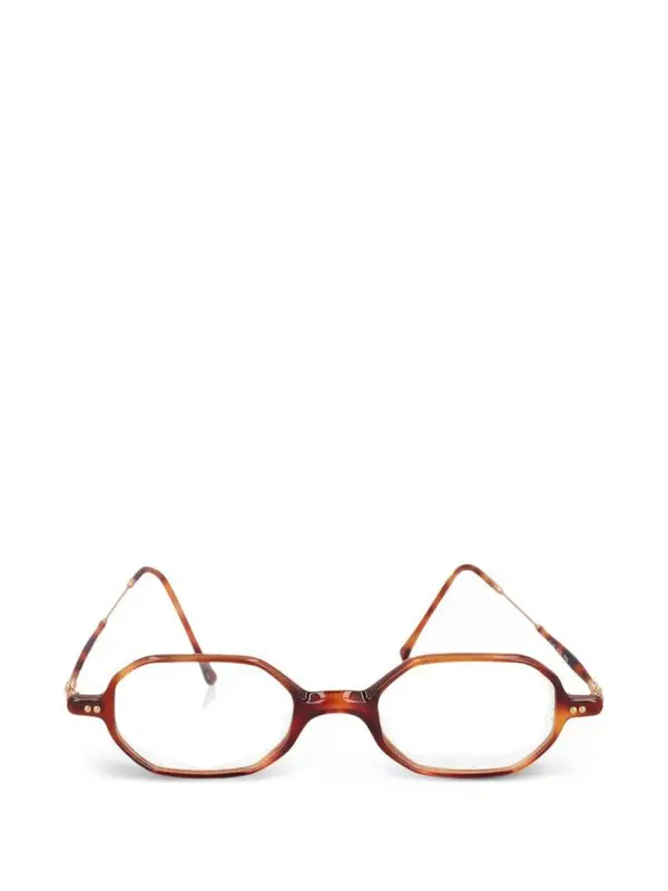 Vintage Geometric Frame Eyeglasses - Brown