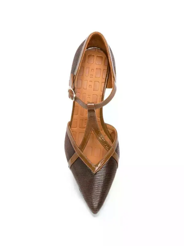 Chie Mihara Awear Lizard-effect T-bar Heeled Pumps