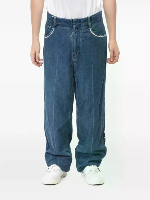 Off-White Embroidered Jeans