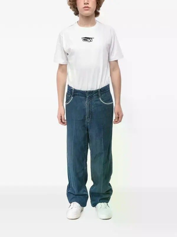 Off-White Embroidered Jeans