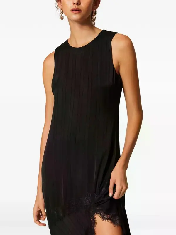 TWINSET Long Satin And Lace Dress