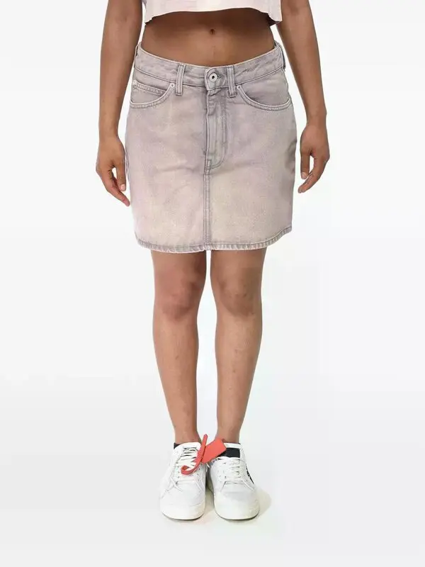 Off-White Faded Five-pocket Mini Skirt - Grey