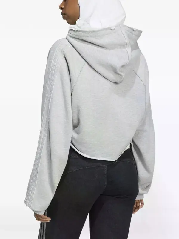 Adidas Layered-effect Raw-edge Hoodie
