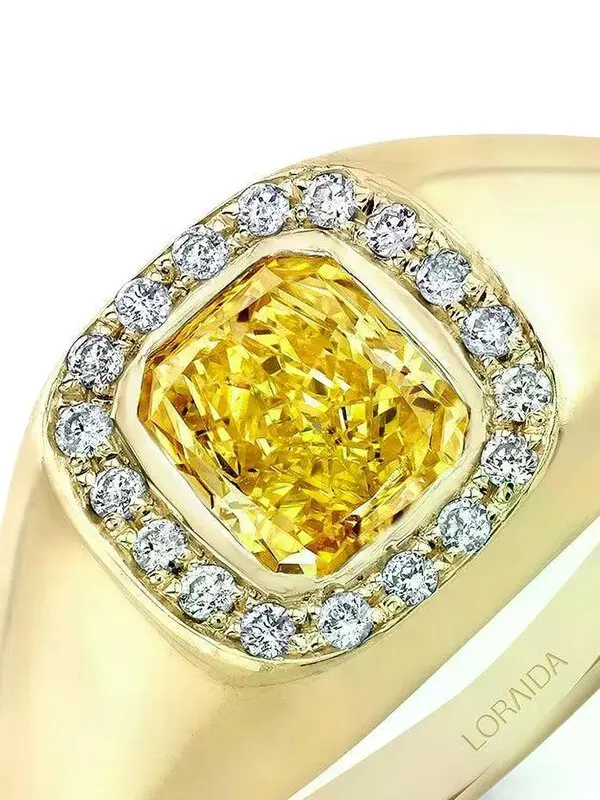 Loraida Yellow Diamond Signet Ring - Gold