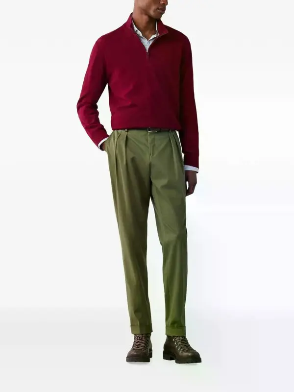 HACKETT LONDON Quarter-zip Elbow-patch Knit