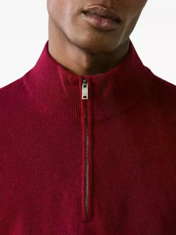 HACKETT LONDON Quarter-zip Elbow-patch Knit