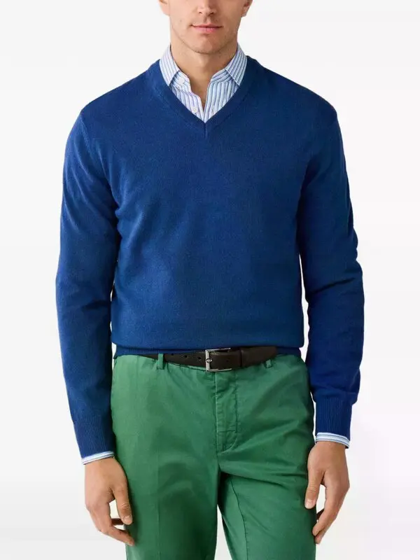 HACKETT LONDON V-neck Elbow-patch Knit