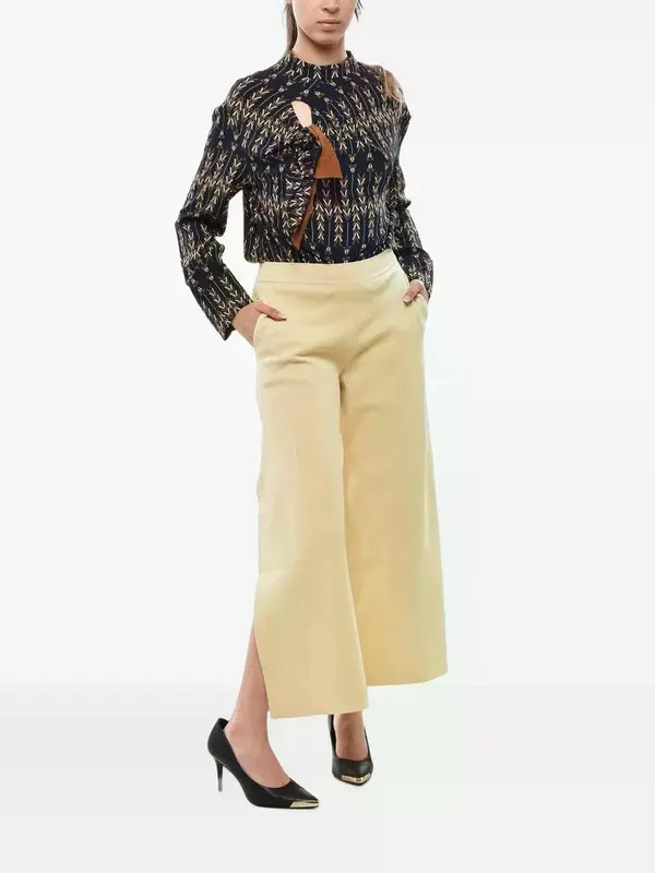 Stella McCartney High-waisted Side-slit Palazzo Pants - Neutrals