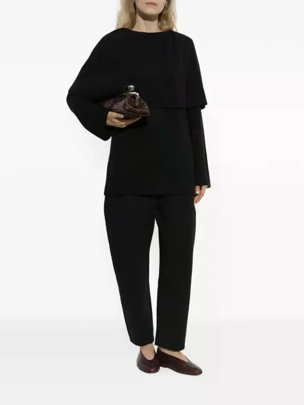 LISA YANG Jaylani Cape-overlay Sweater - Black