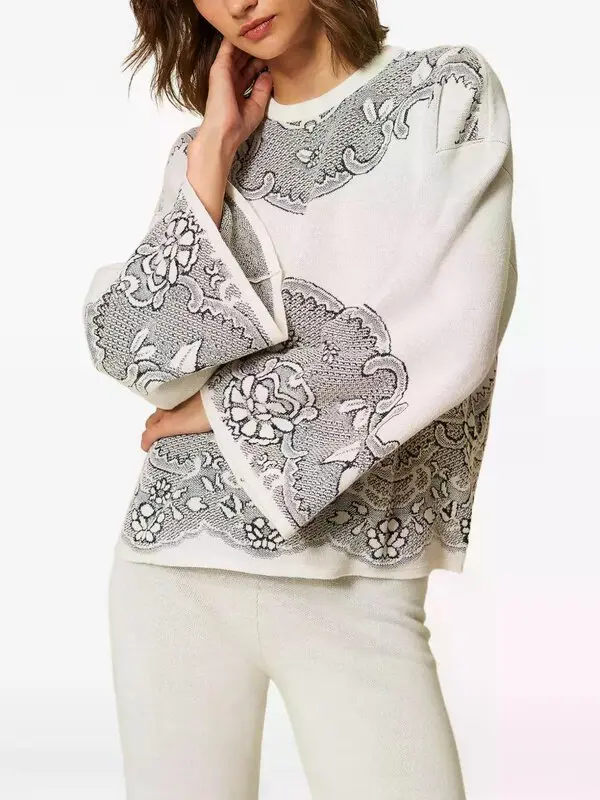 TWINSET Wool-blend Jacquard Maxi Jumper