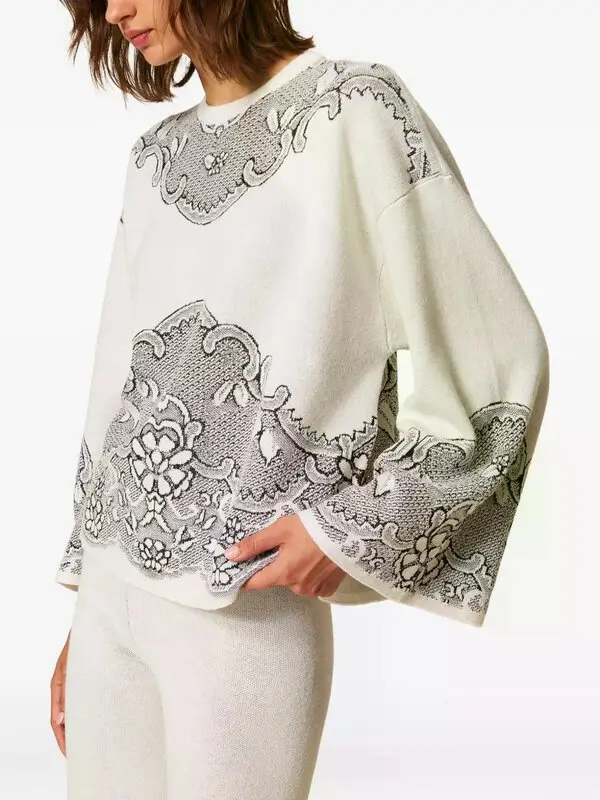TWINSET Wool-blend Jacquard Maxi Jumper