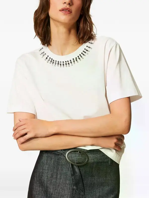 TWINSET Slim-fit T-shirt With Embroidery - White