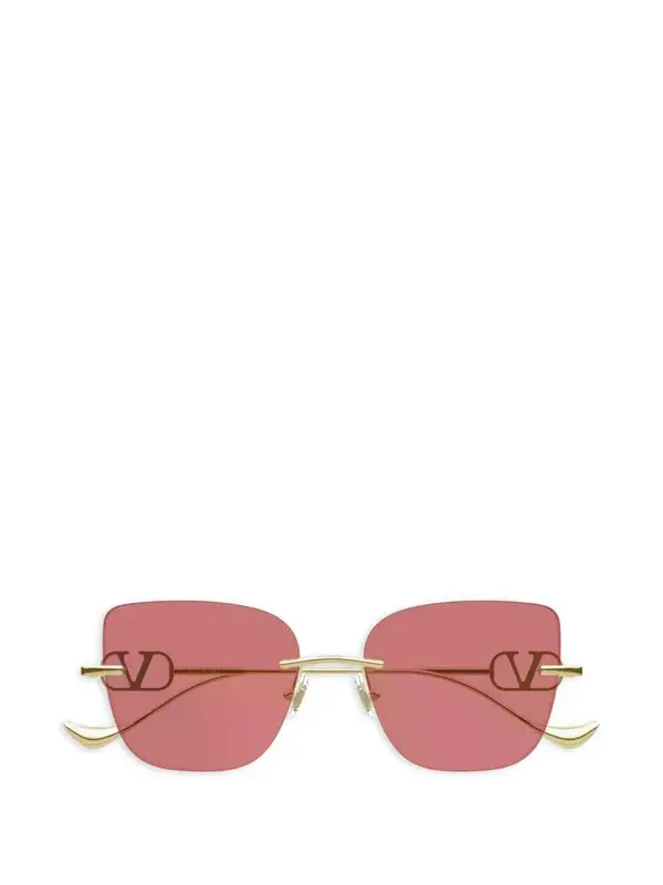 Valentino Garavani V-logo Rimless Sunglasses - Pink