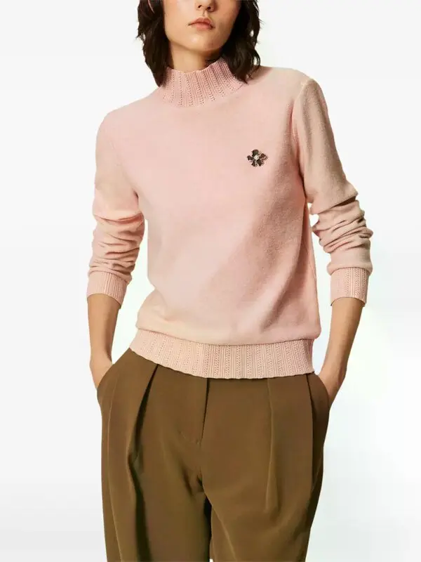TWINSET Turtleneck Jumper With Brooch