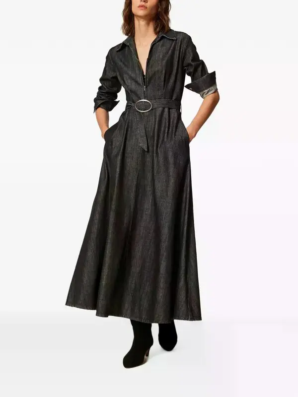 TWINSET Long Flowing Denim Dress