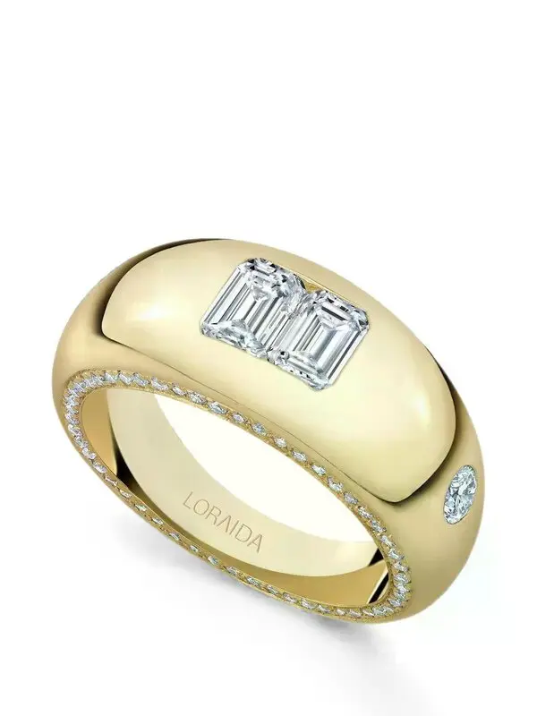 Loraida 18k Yellow Emerald And Diamond Ring