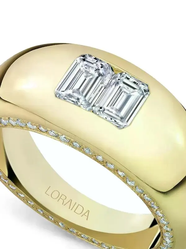 Loraida 18k Yellow Emerald And Diamond Ring