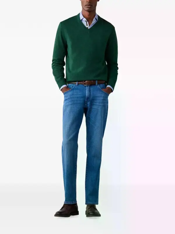 HACKETT LONDON Elbow-patch V-neck Sweater