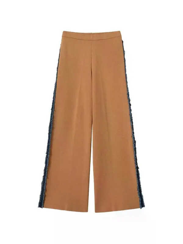 TWINSET Knit Trousers With Denim Trim