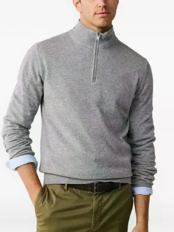 HACKETT LONDON Quarter-zip Elbow-patch Sweater
