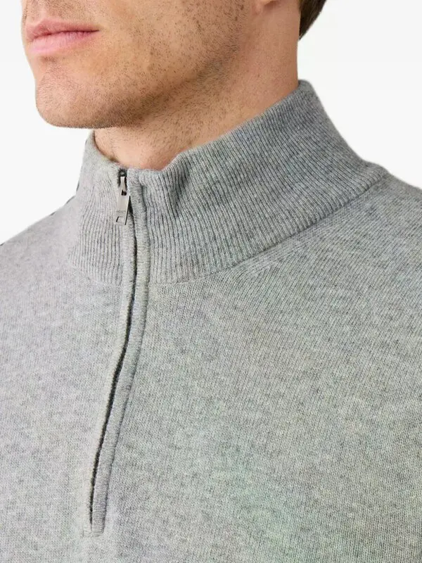 HACKETT LONDON Quarter-zip Elbow-patch Sweater
