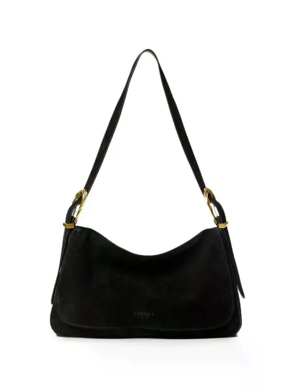 TWINSET Medium Liliane Suede Shoulder Bag With Buckles