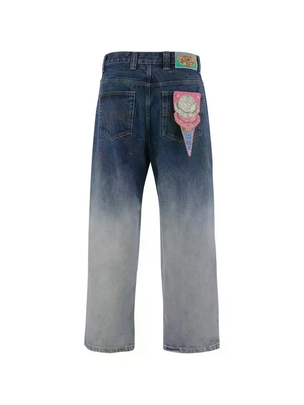 ICECREAM Ombré Wash Graphic Print Jeans