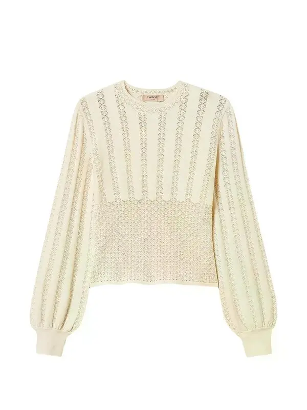 TWINSET Crew Neck Punched Knit Jumper