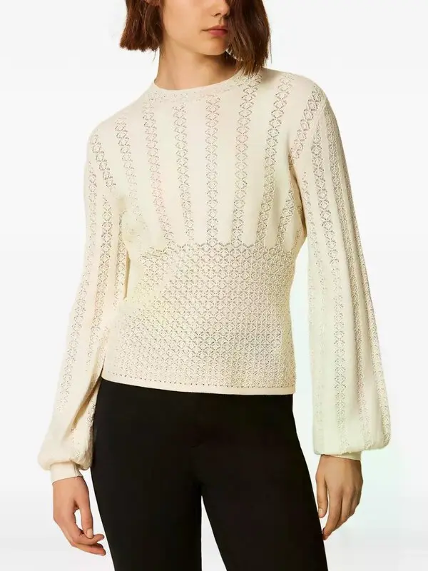 TWINSET Crew Neck Punched Knit Jumper