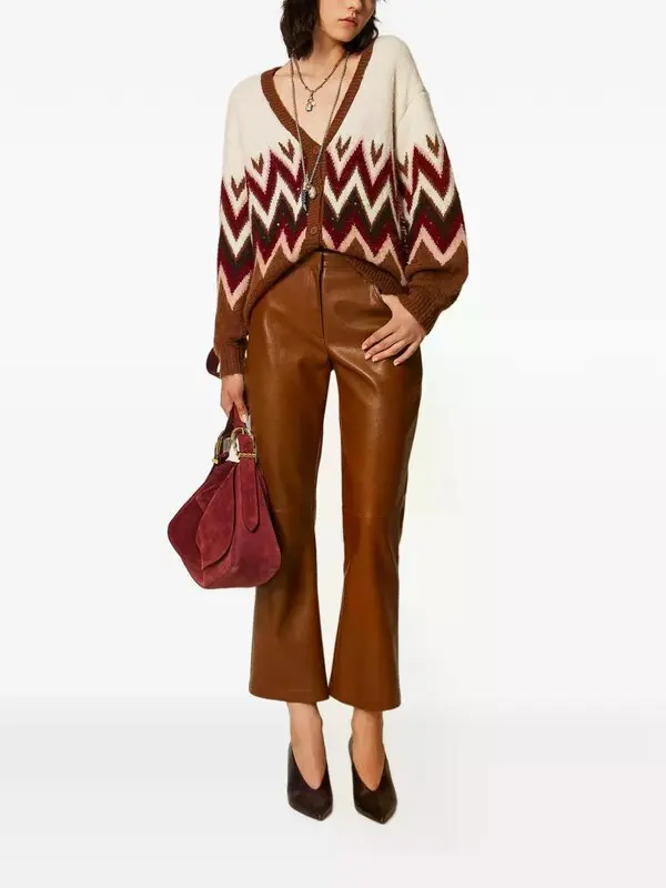 TWINSET Faux-leather Flared Trousers