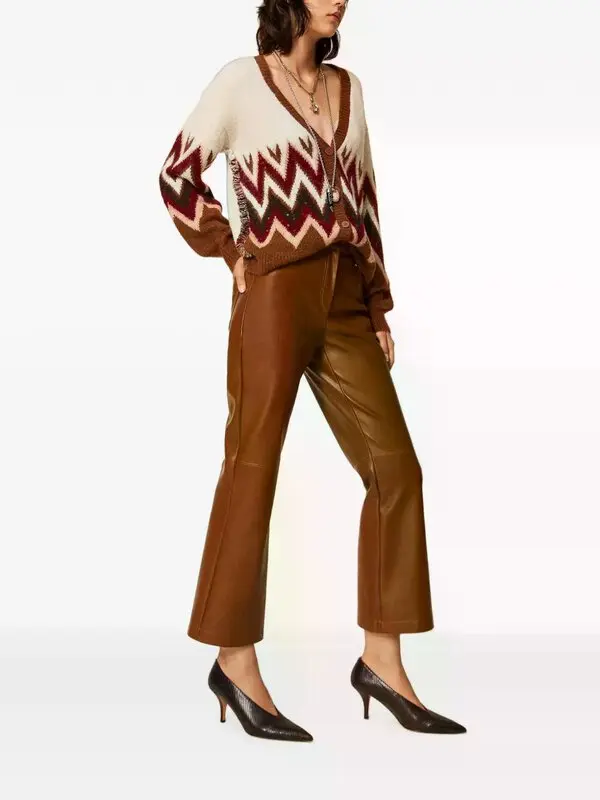 TWINSET Faux-leather Flared Trousers