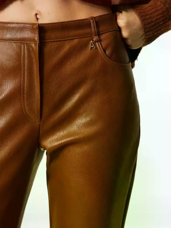 TWINSET Faux-leather Flared Trousers