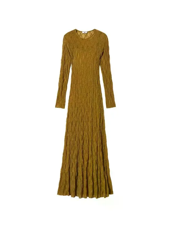 TWINSET Long Sleeve Lace Maxi Dress
