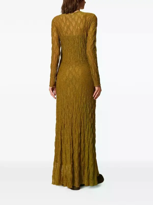 TWINSET Long Sleeve Lace Maxi Dress