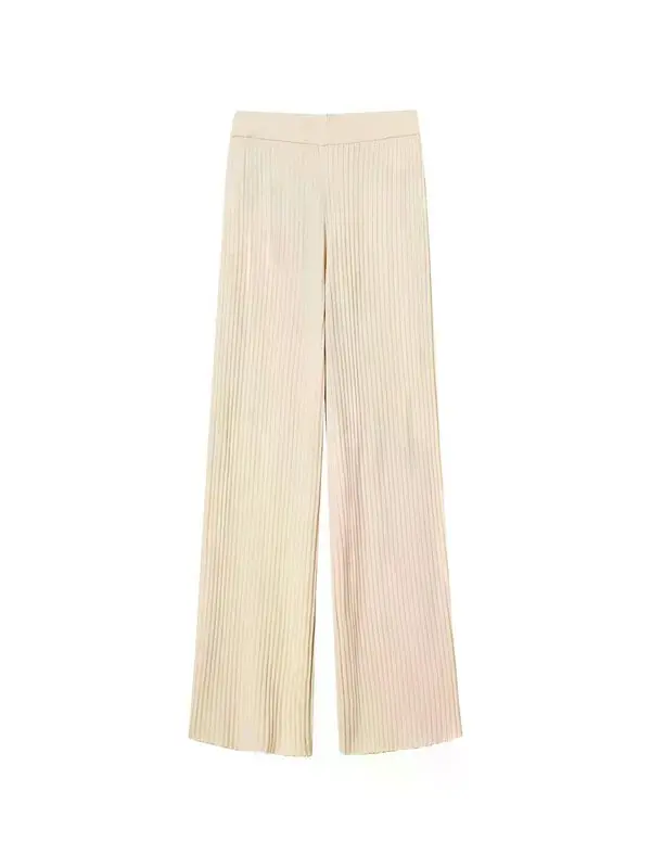 TWINSET Ribbed Knit Trousers With Elasticated Waist