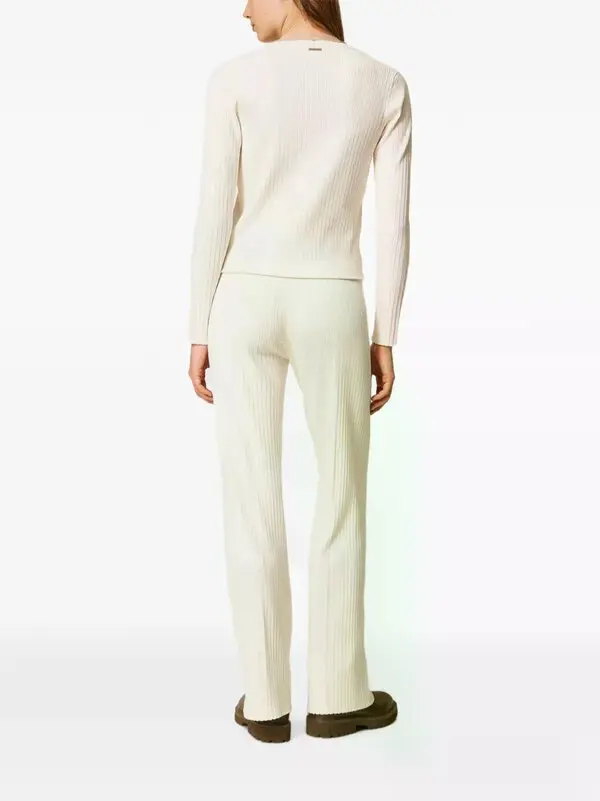 TWINSET Ribbed Knit Trousers With Elasticated Waist