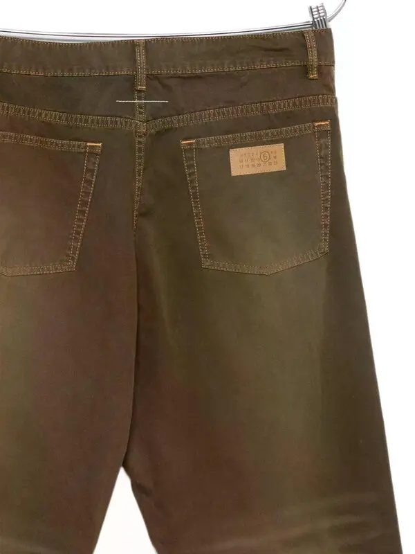 MAISON MARGIELA Belt-loop Logo-patch Trousers - Brown