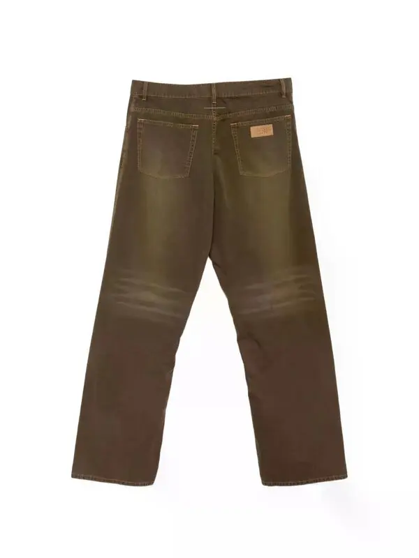 MAISON MARGIELA Belt-loop Logo-patch Trousers - Brown