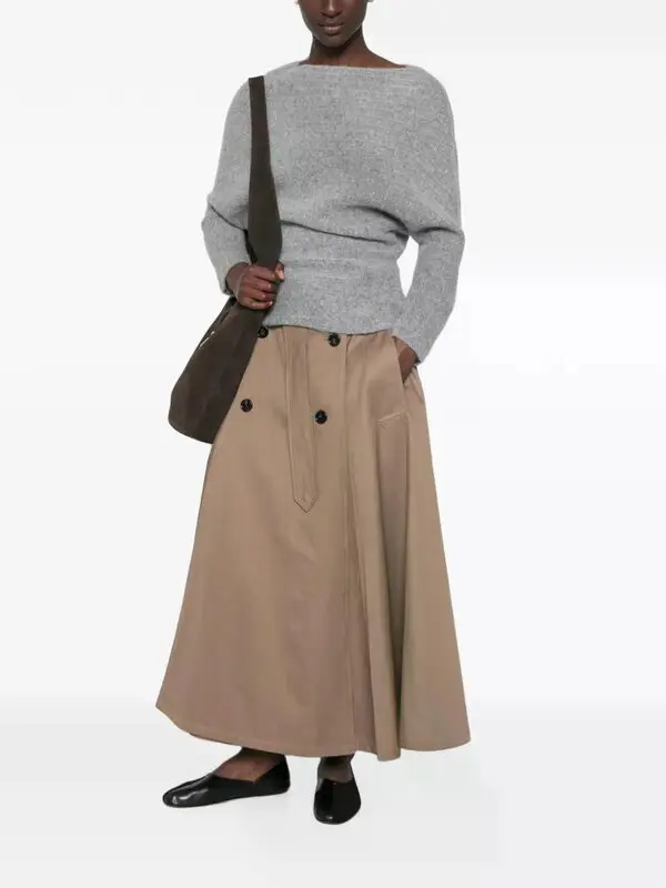 RUOHAN Batwing Sleeve Boat Neck Sweater