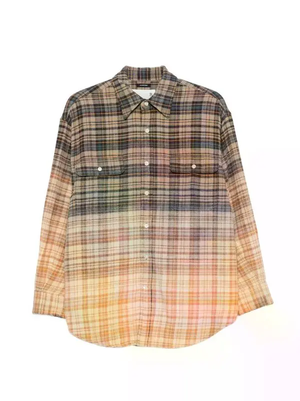 R13 Checked Long-sleeve Shirt - Neutrals