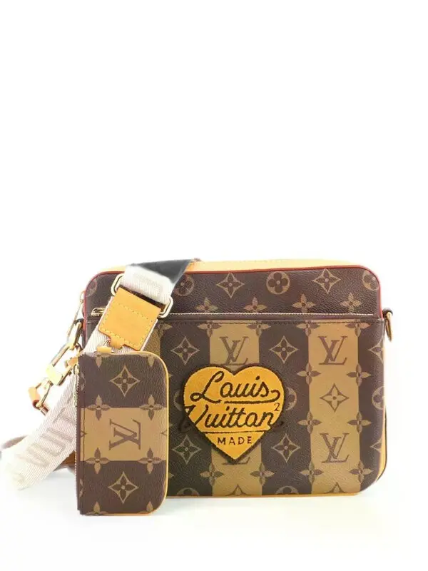 LOUIS VUITTON Nigo Trio Messenger Bag Limited Edition Stripes Monogram Canvas Crossbody Bag - Brown