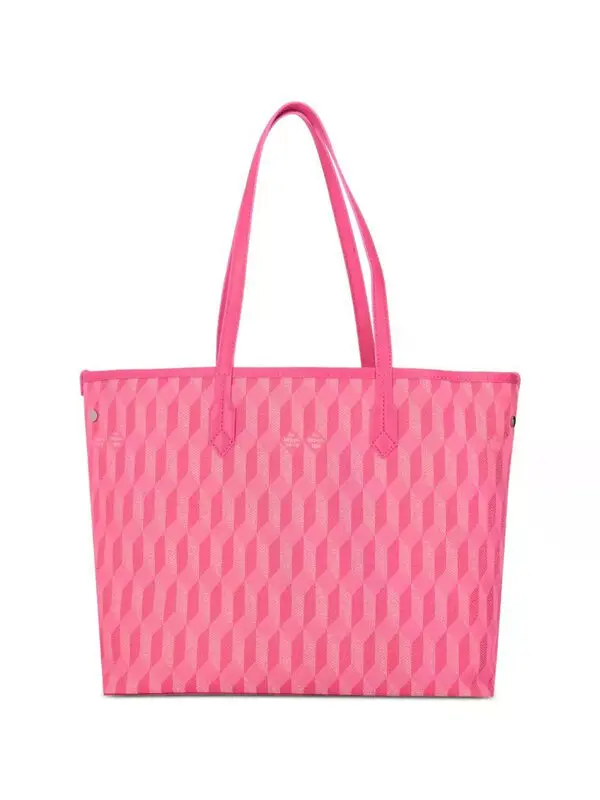 AU DEPART Tote 47 Monogram-jacquard Leather-trim Tote Bag - Pink